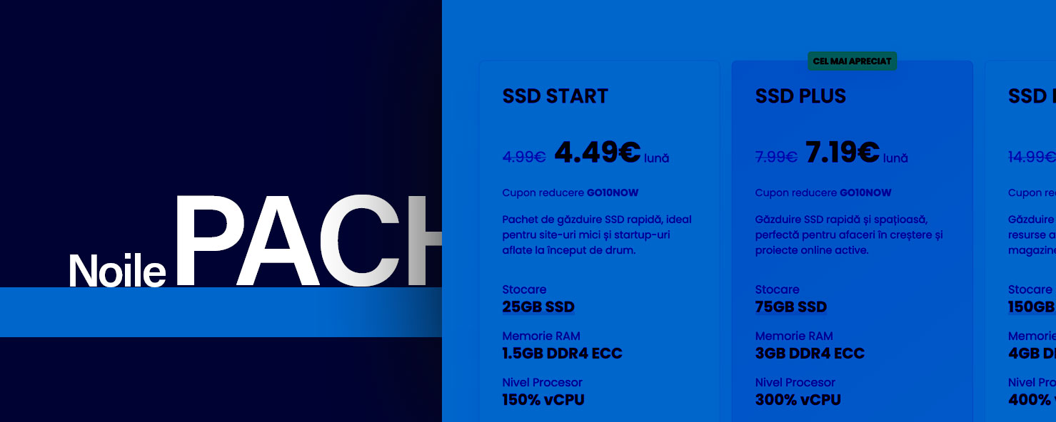 Lansare pachete noi găzduire SSD și NVMe | NameBox
